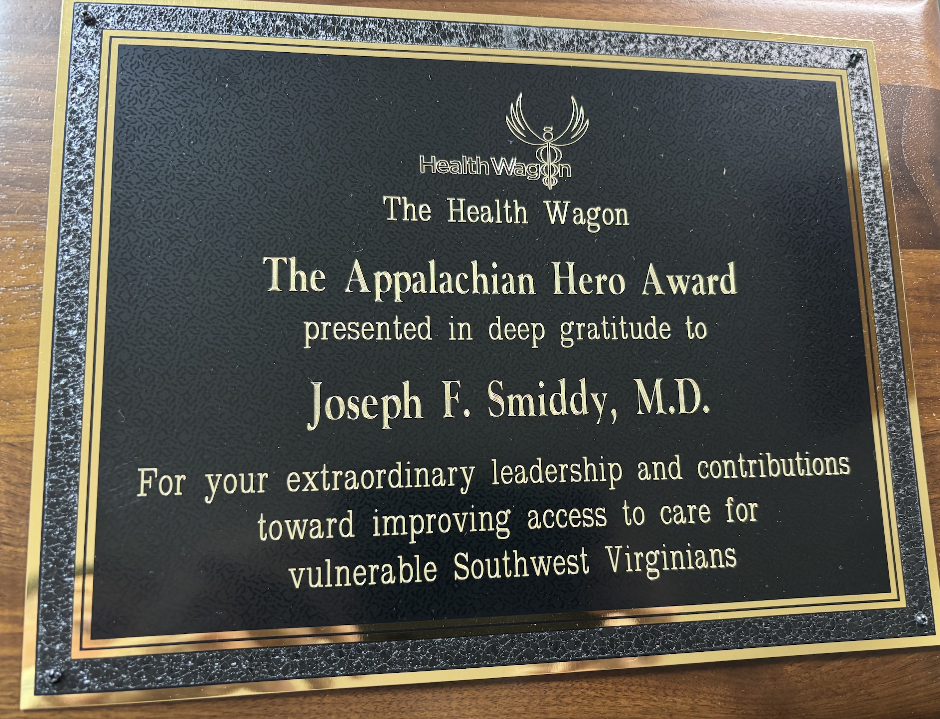 Dr. Joseph F. Smiddy, M.D. Honored with the Health Wagon’s “Appalachian ...